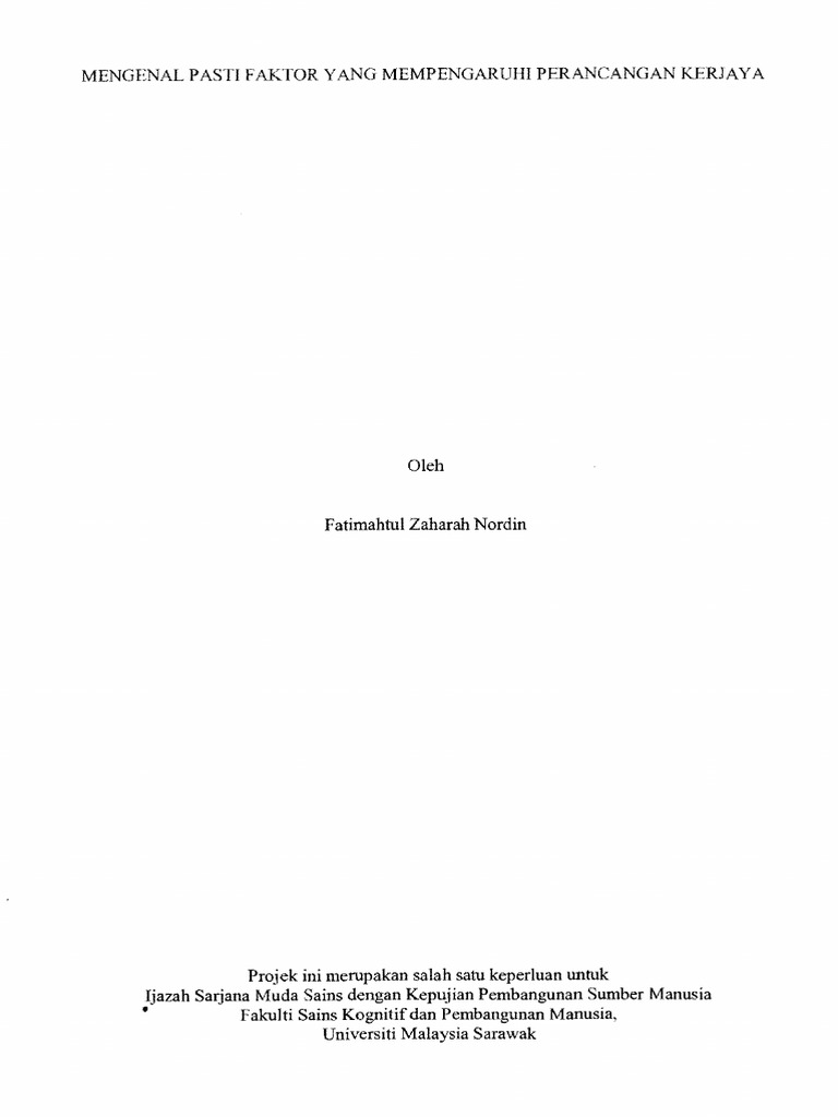 MEMPENGARUHI FAKTOR PENTING DALAM PERANCANGAN KERJAYA | PDF