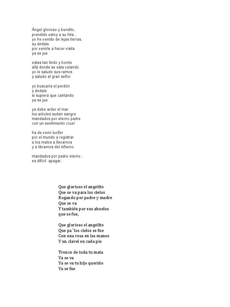 Rito Del Angelito Letra | PDF