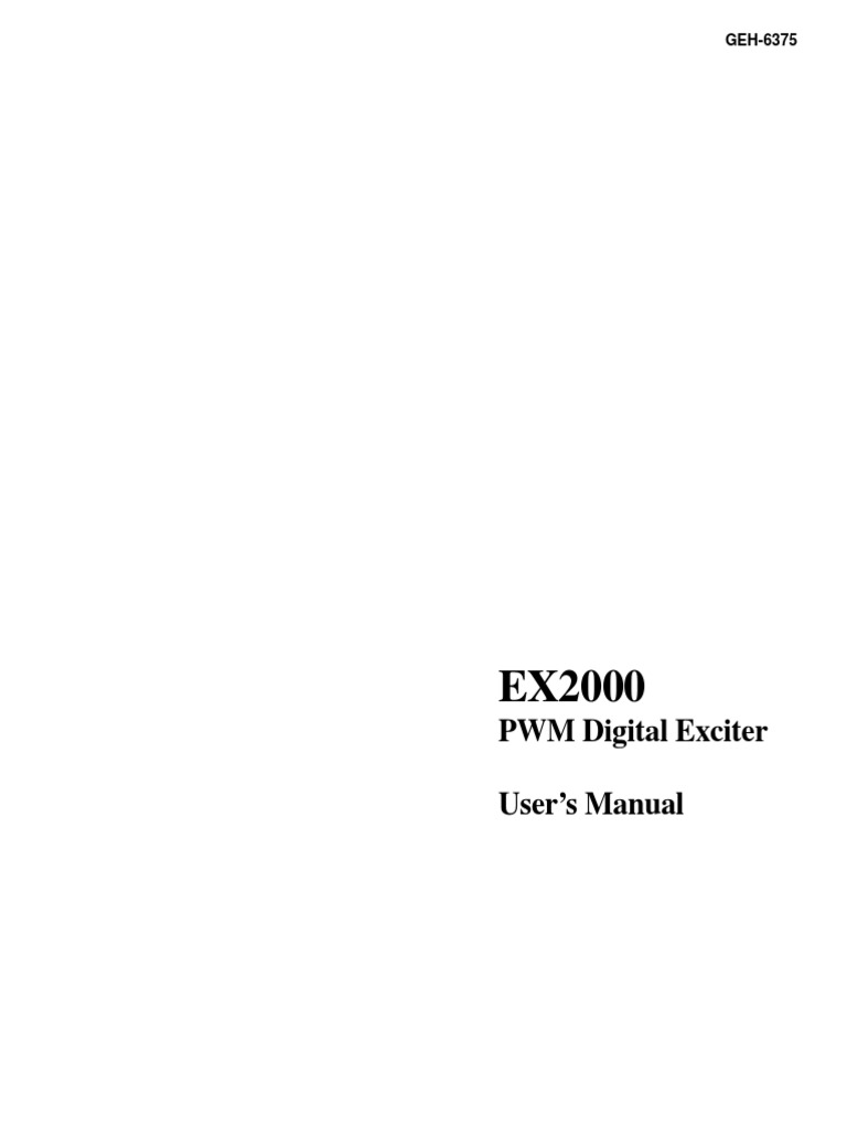 EX2000-Digital Exciter PDF | PDF | Alternating Current | Power Supply