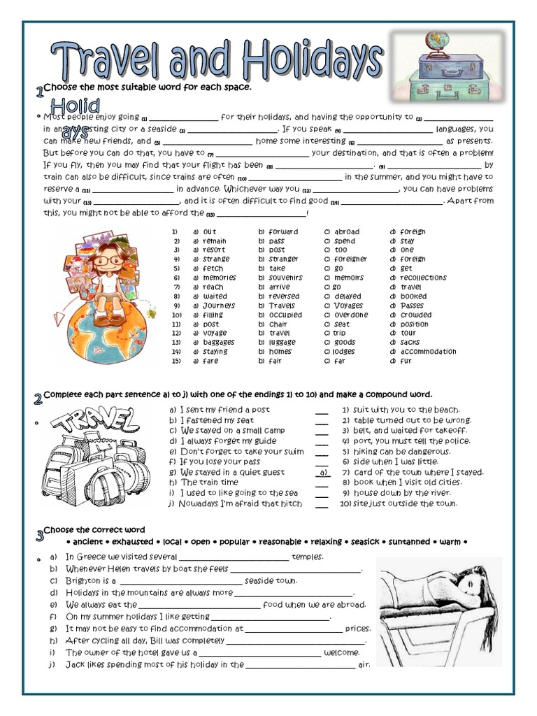 Travel Reading Comprehension Exercises | PDF | Tourism And Leisure ...