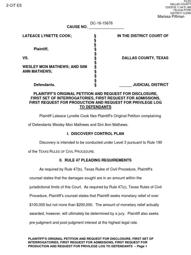 Negligent Entrustment in Texas Accident | PDF | Discovery (Law ...