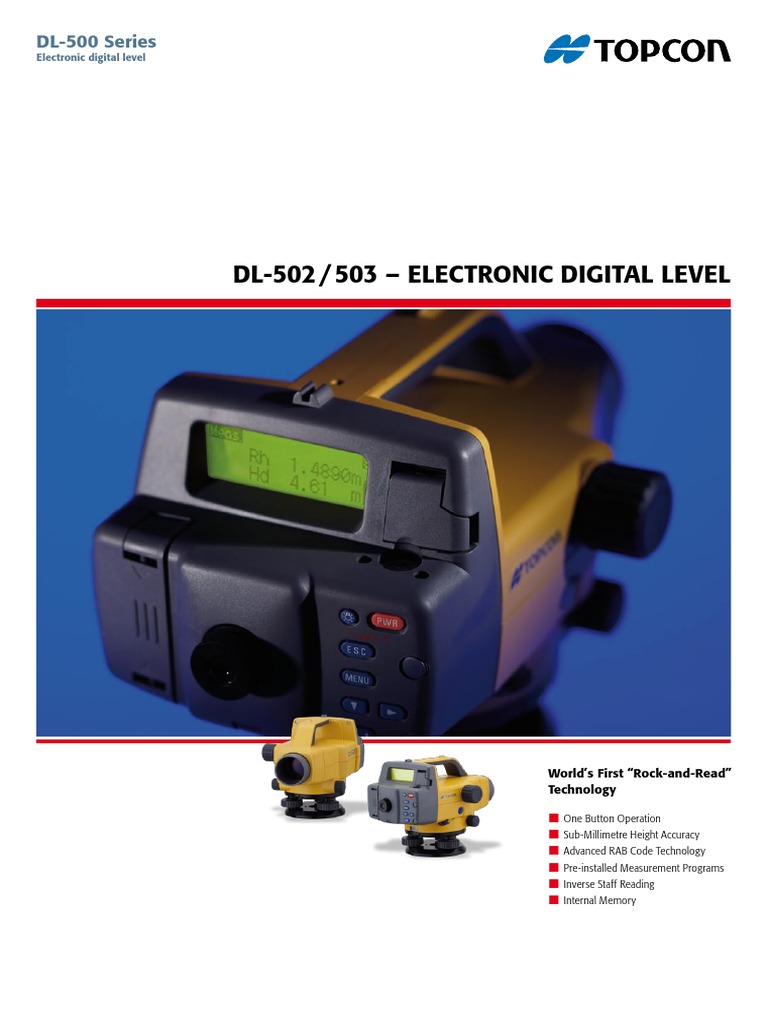 Dl-502 / 503 - Electronic Digital Level | PDF | Surveying | Accuracy ...