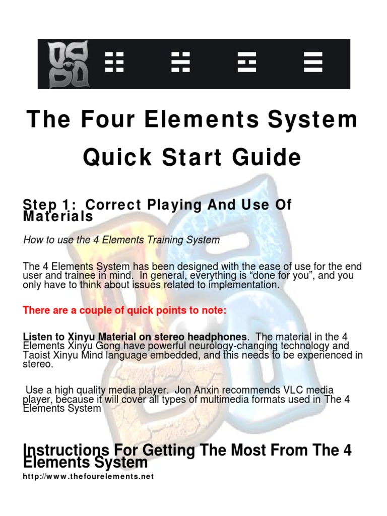 The Four Elements System Quick Start Guide: Step 1: Correct Playing and ...