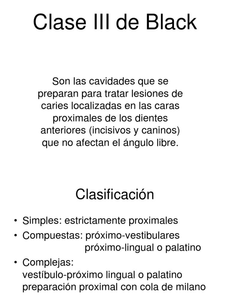 Clase III de Black | PDF | Diente | Esmalte de dientes