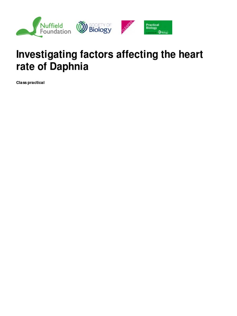 Daphnia Heart Rate Investigation | PDF | Heart Rate | Epinephrine