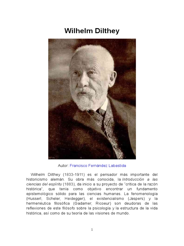 Wilhelm Dilthey | PDF | Immanuel Kant | Conocimiento