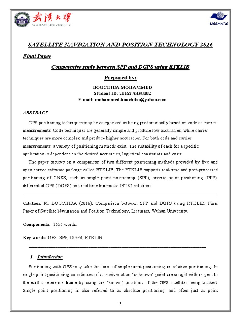 Comparing SPP and DGPS Accuracy with RTKLIB | PDF | Global Positioning System | Standard Deviation