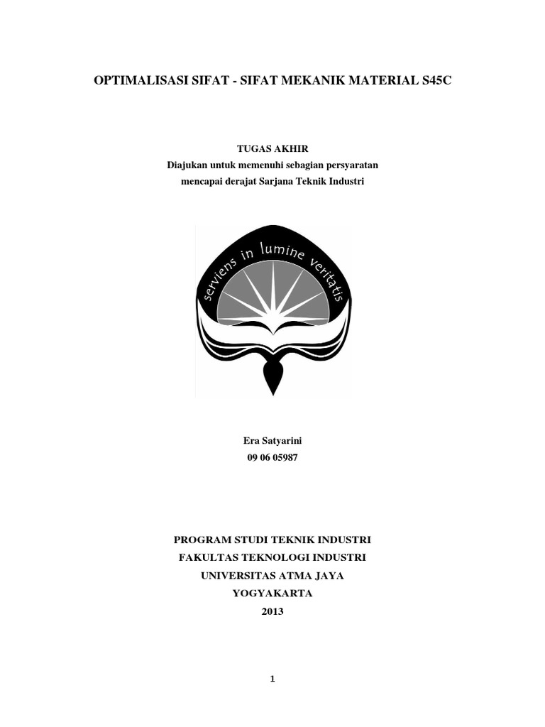 Jurnal Optimalisasi Sifat-Sifat Mekanik Material S45C | PDF