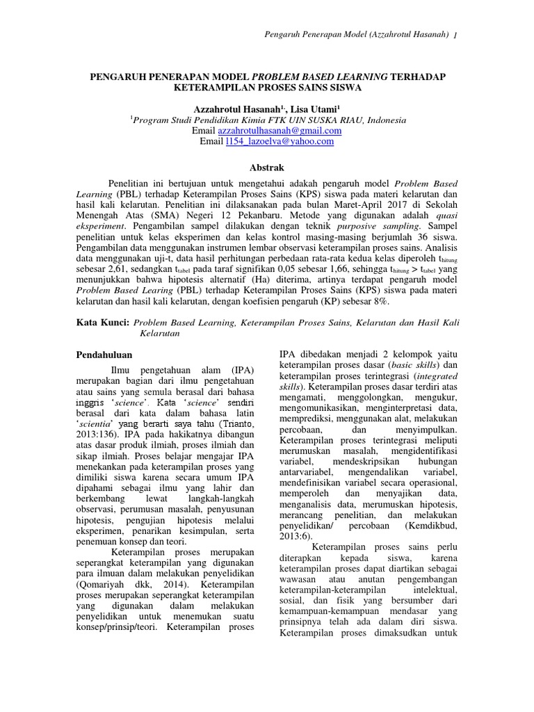 Keterampilan Proses Sains | PDF