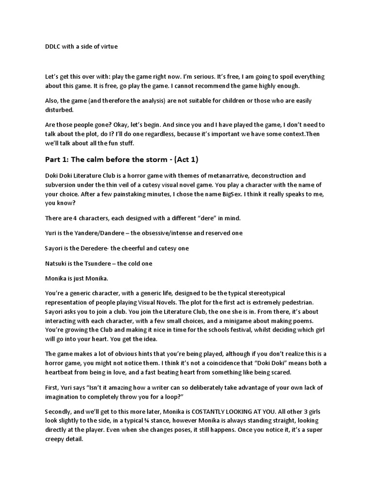 DDLC With A Side of Virtu1 | PDF | Romance (Love) | Computer File