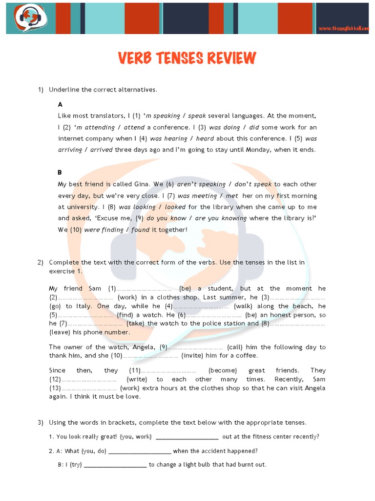 Verb Tenses Review PDF | PDF | Languages