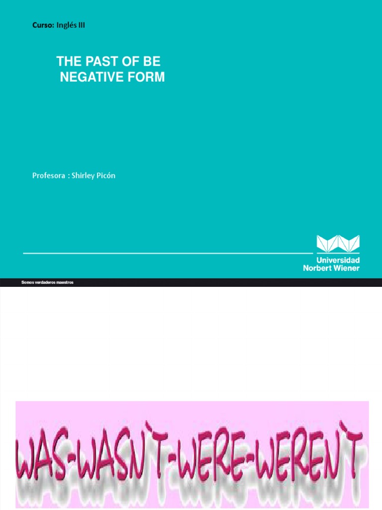 The Past of Be Negative Form: Curso: Inglés III | PDF | Mystery ...