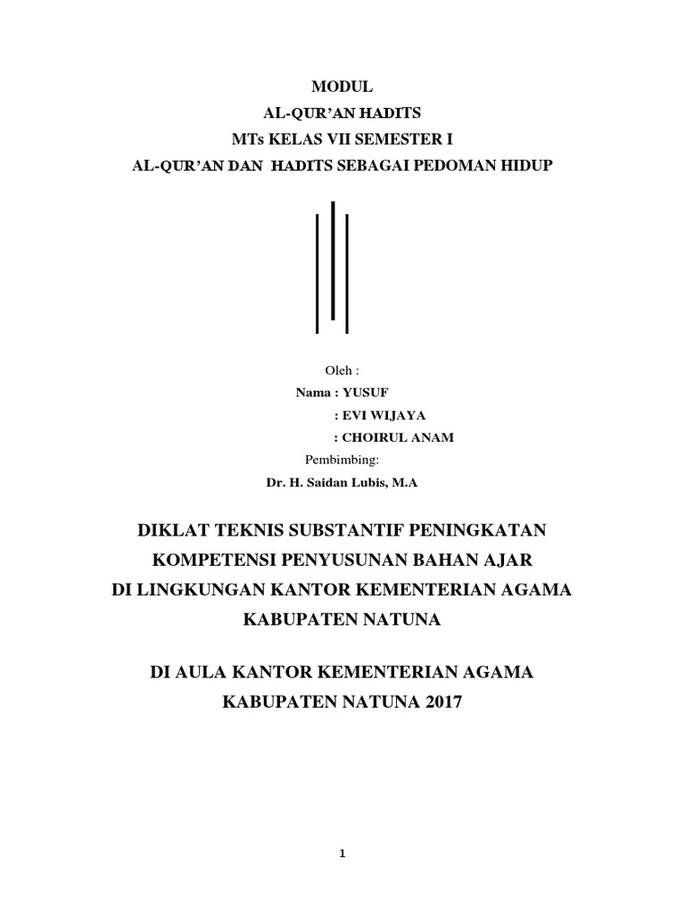 Contoh Modul Mp. Al-Qur'an Dan Hadits | PDF | Kajian Bahasa Asing