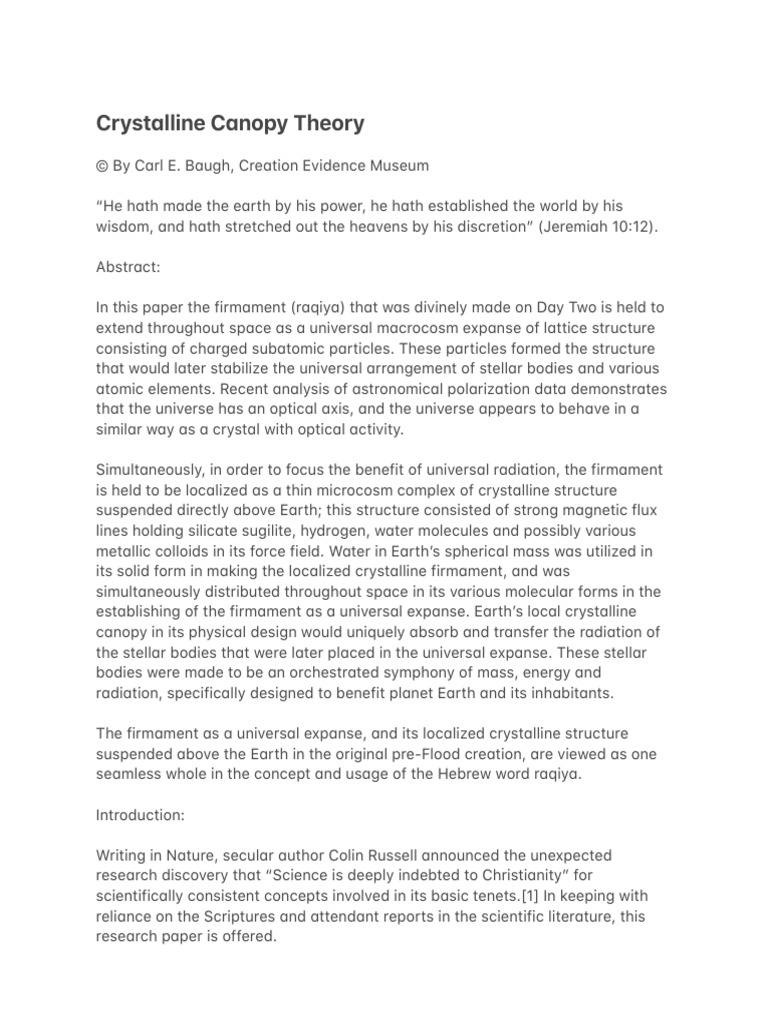 Crystalline Canopy Theory | Download Free PDF | Superconductivity ...