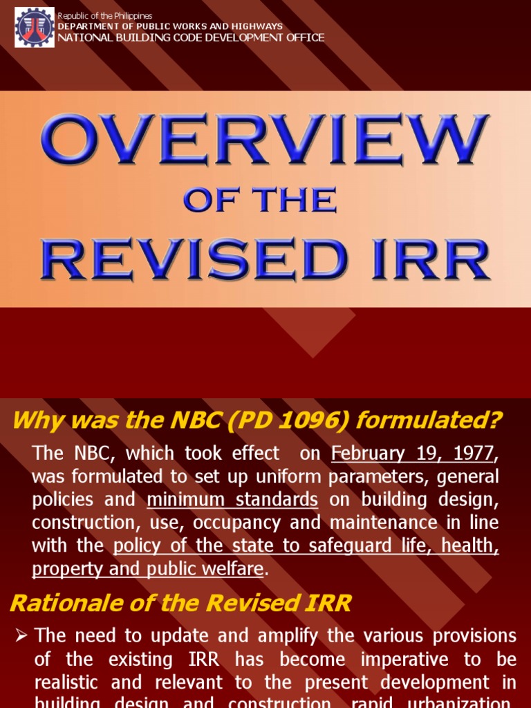 National Building Code Development Office: Department of Public Works ...