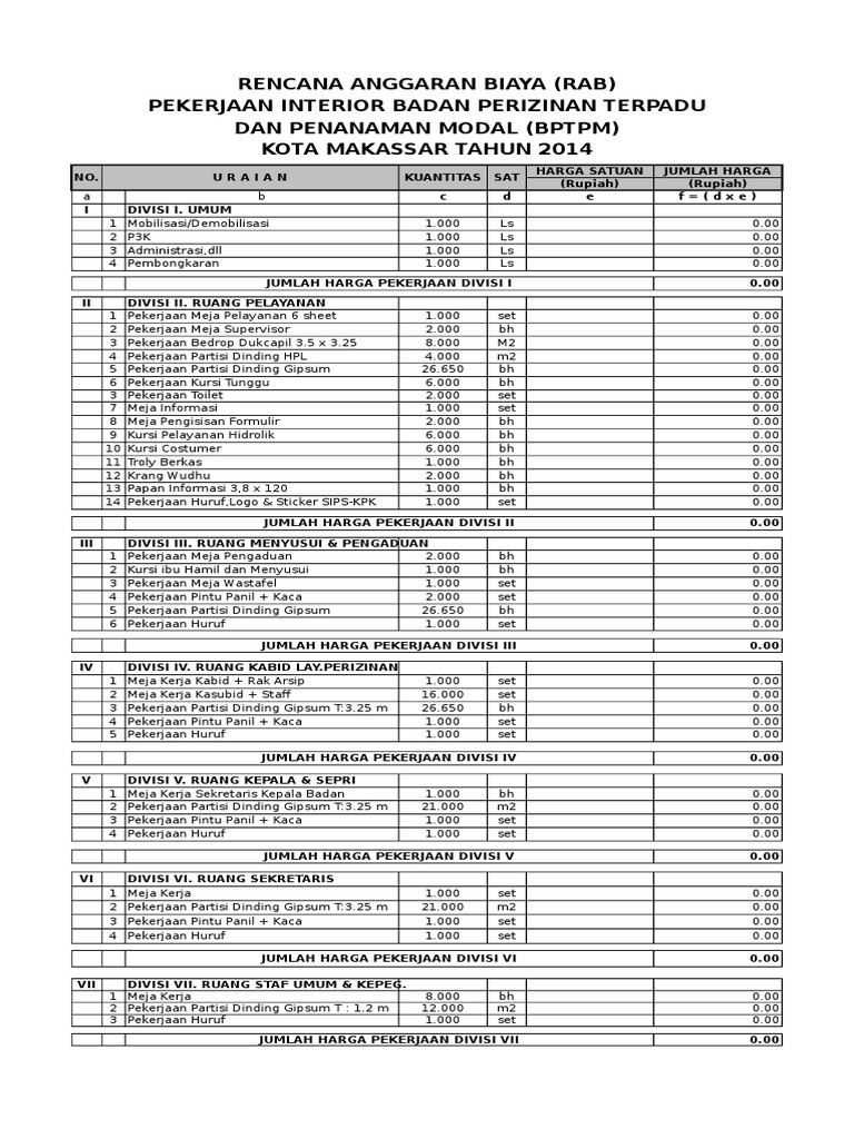 C. Form Rab Kantor BDN Periz MKS | PDF