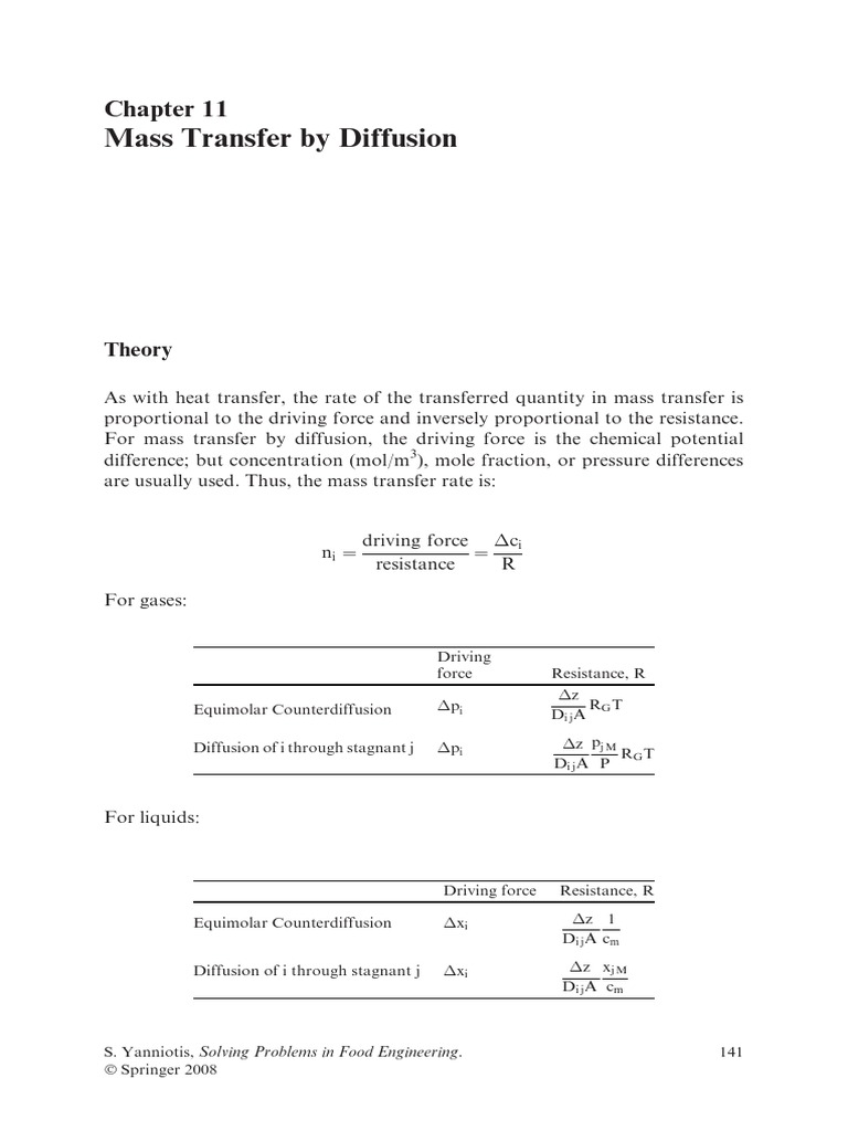 Mass Transfer by Diffusion Principles | PDF | Diffusion | Properties Of ...