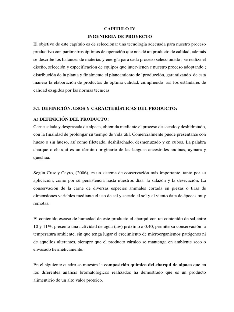 Proceso de Producción de Charqui de Alpaca | PDF | Energía solar | Carne