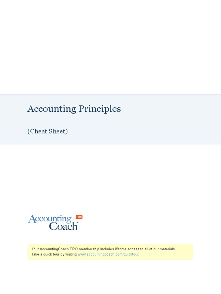 Accounting Principles: (Cheat Sheet) | PDF | Accounting | Accrual