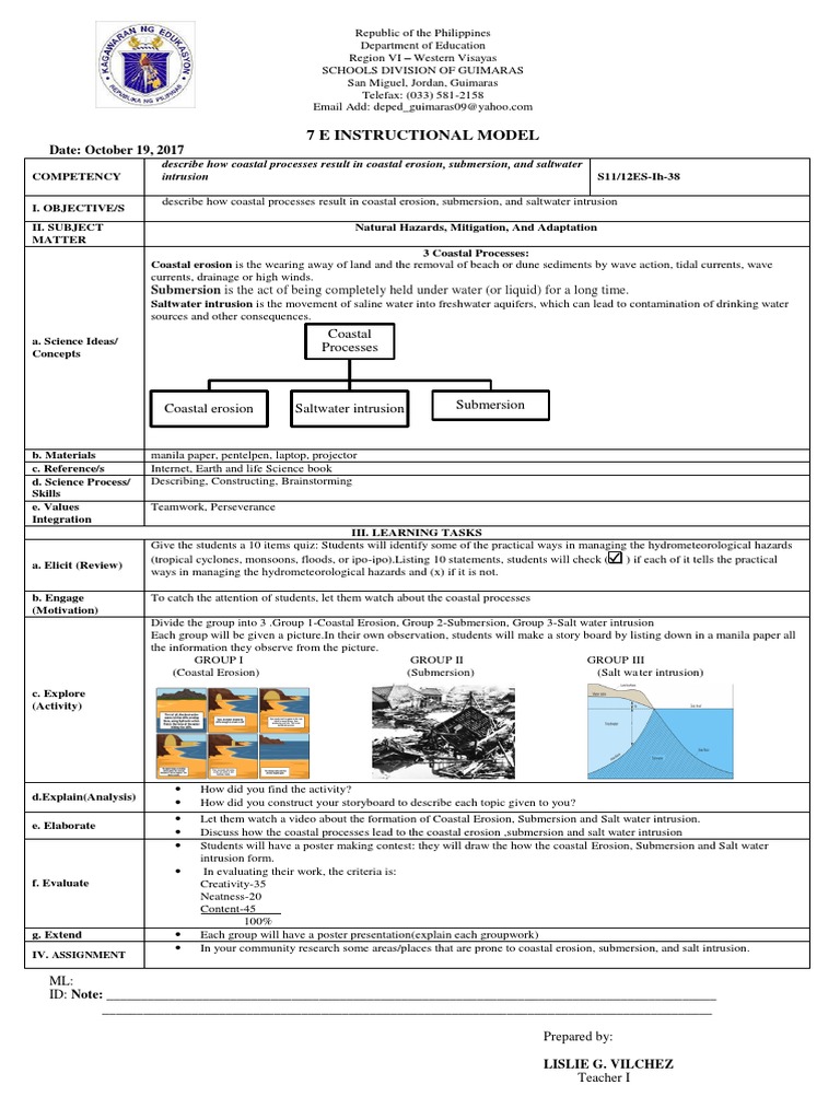 7 E Instructional Model: Coastal Processes | PDF | Coast | Physical ...