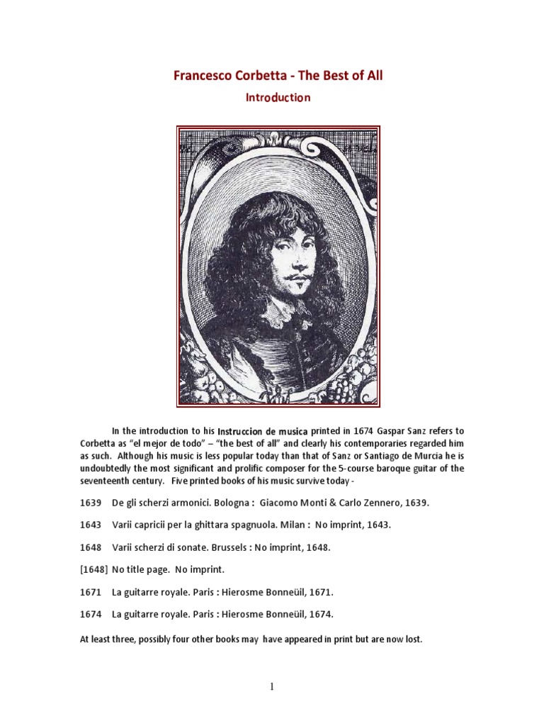 Corbetta: Baroque Guitar Pioneer | PDF