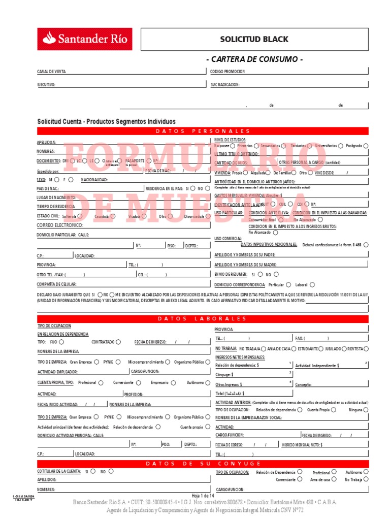 Solicitud Santander | PDF | Cheque | Tarjeta de débito