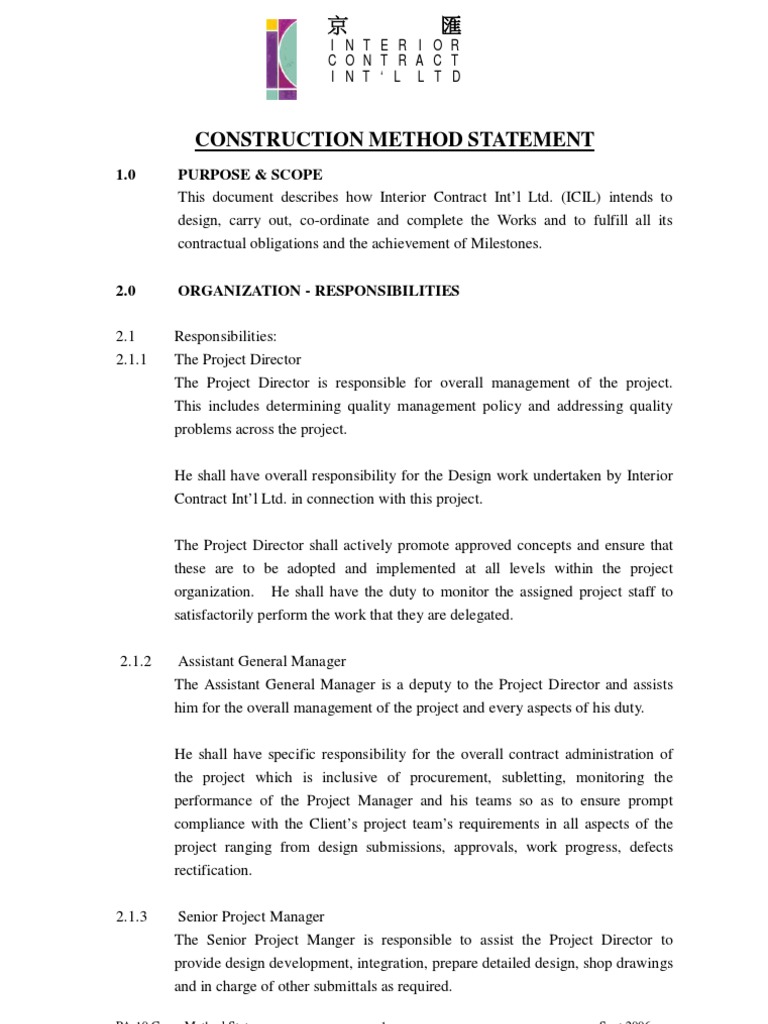 Construction Method Statement | PDF