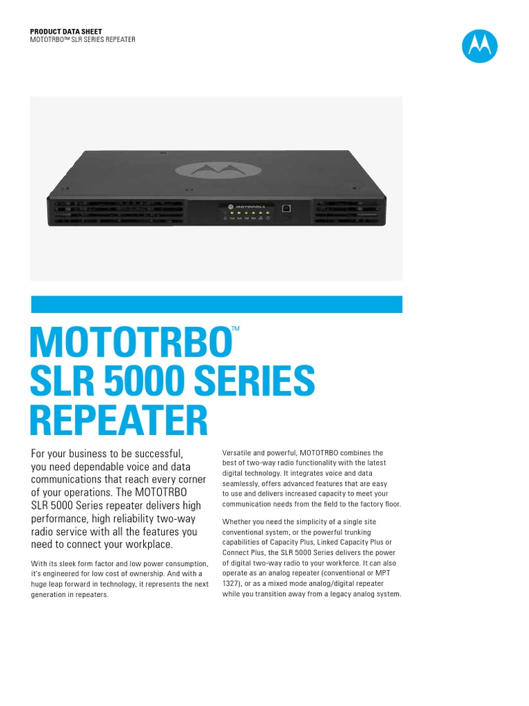 Repeater Mototrbo SLR5000 Series, Motorola SLR5300 | PDF | Hertz ...