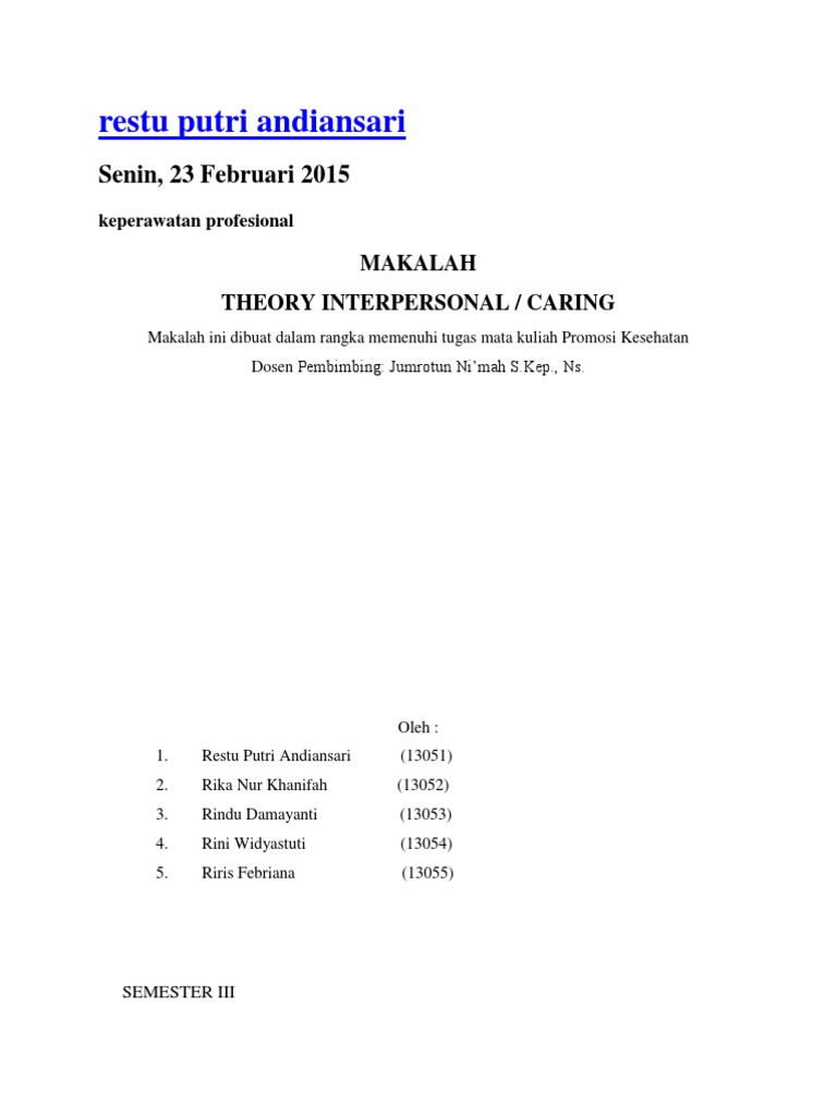 Materi Teori Caring KM Swanson | PDF