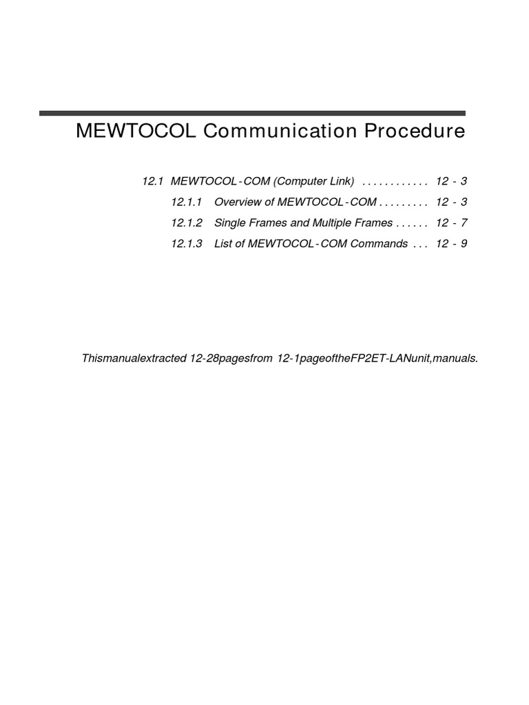 FP Mewtocol Protocolo Manual PDF | PDF | Ascii | Computer Engineering