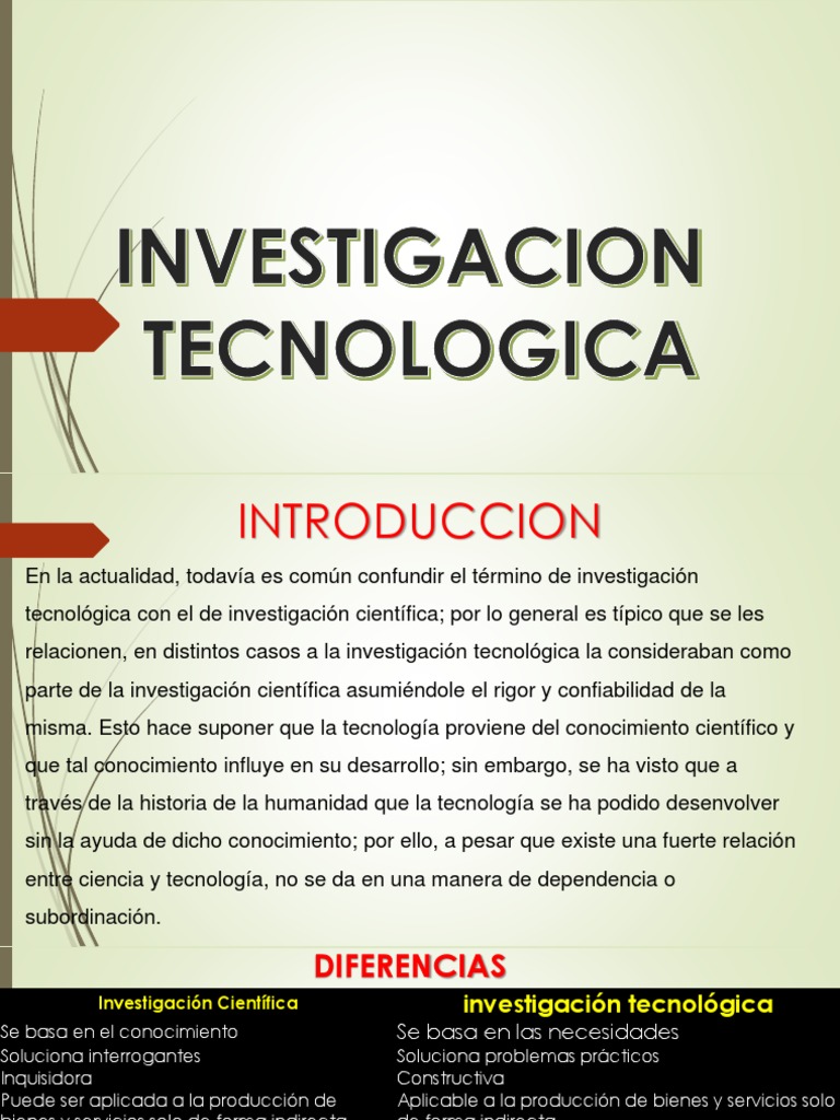 INVESTIGACION TECNOLOGICA.pptx | Conocimiento | Método científico ... INVESTIGACION TECNOLOGICA.pptx | Conocimiento | Método científico ...