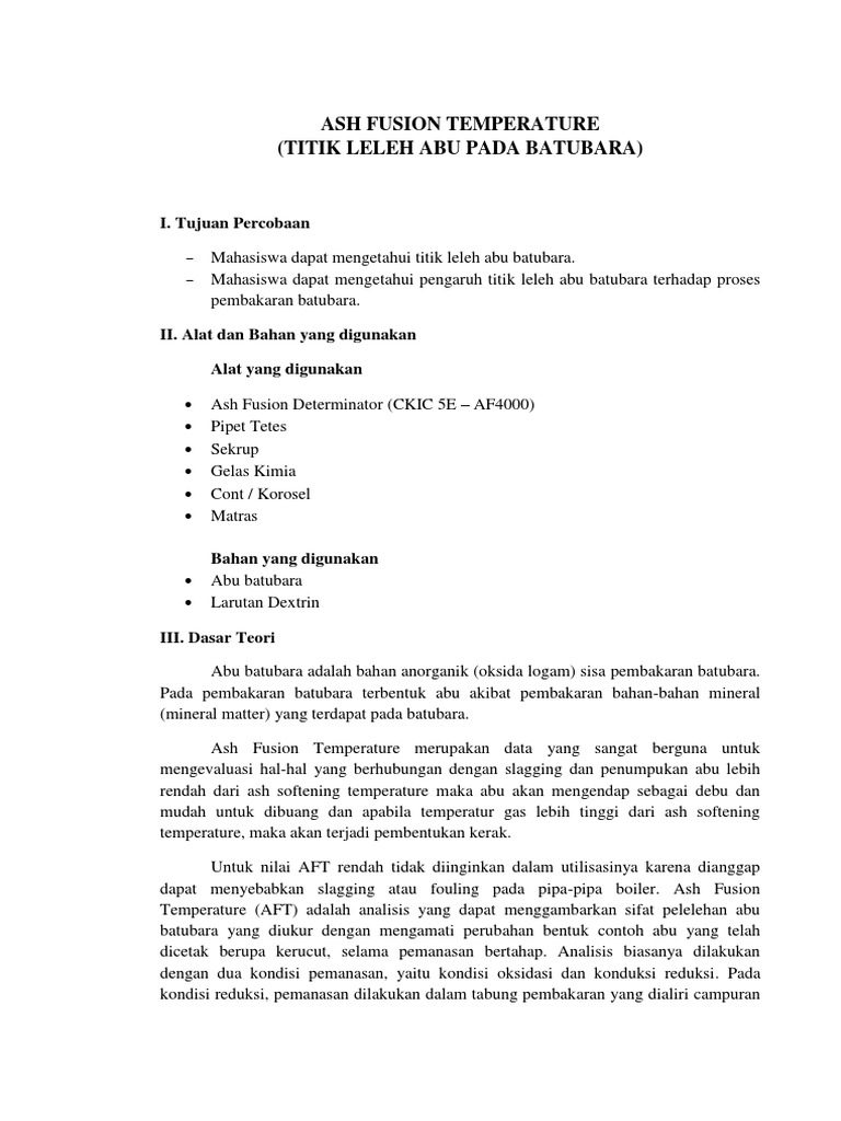 Ash Fusion Temperature | PDF