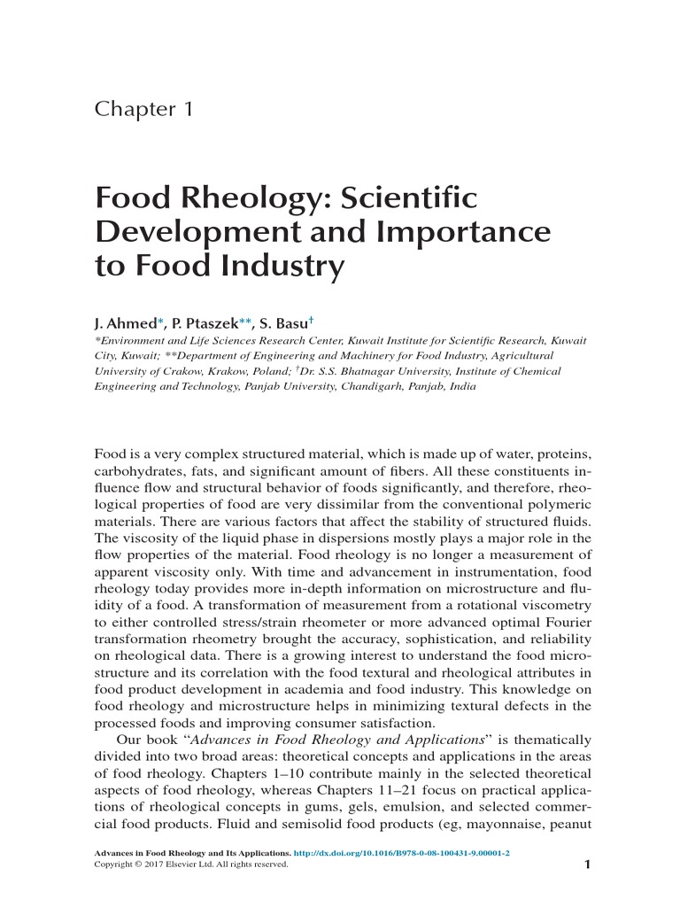 778 Chapter 1 Food Rheology Scientific Development and Importance To ...