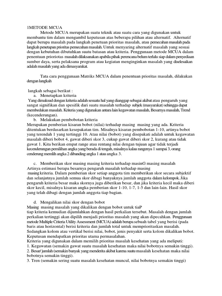 1metode Mcua | PDF