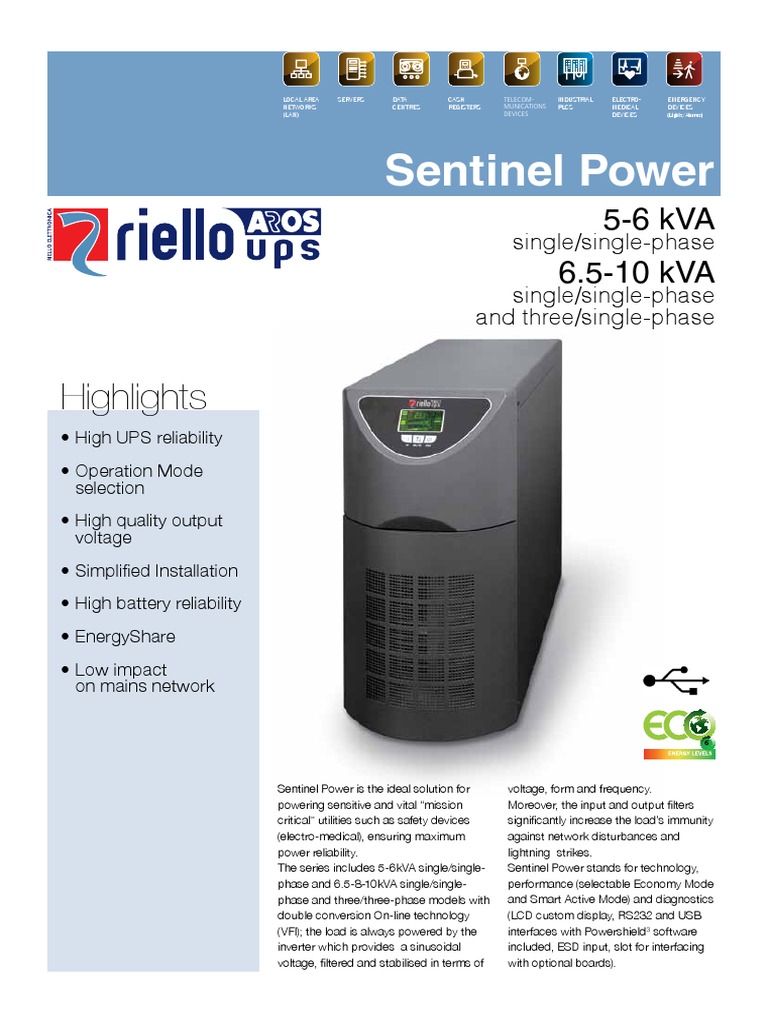Sentinel Power UPS Overview | PDF | Mains Electricity | Power Inverter