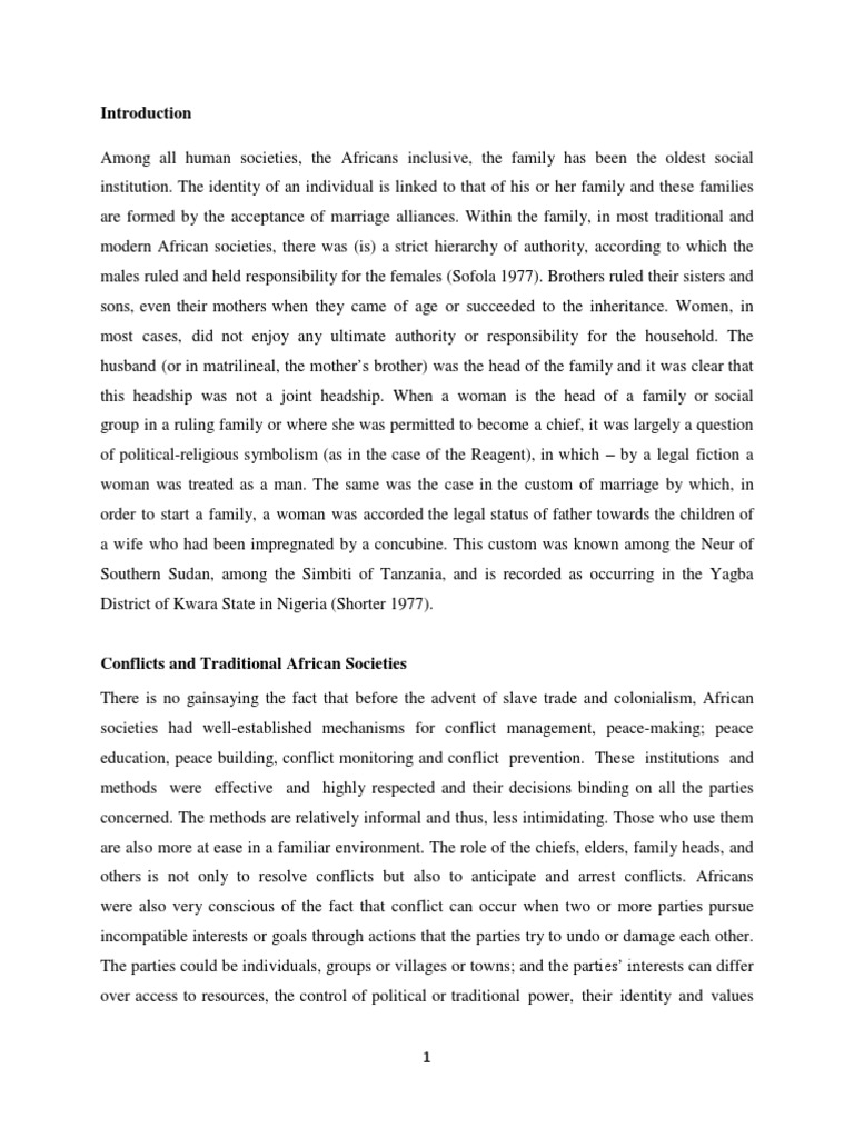 African Traditional Conflict Resolution Methods | PDF | Conflict ...