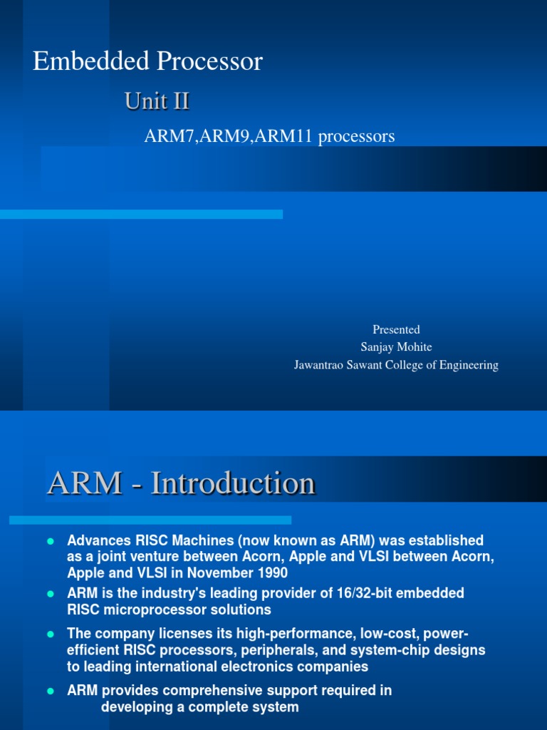 Arm Unit II Lect | PDF | Arm Architecture | Central Processing Unit