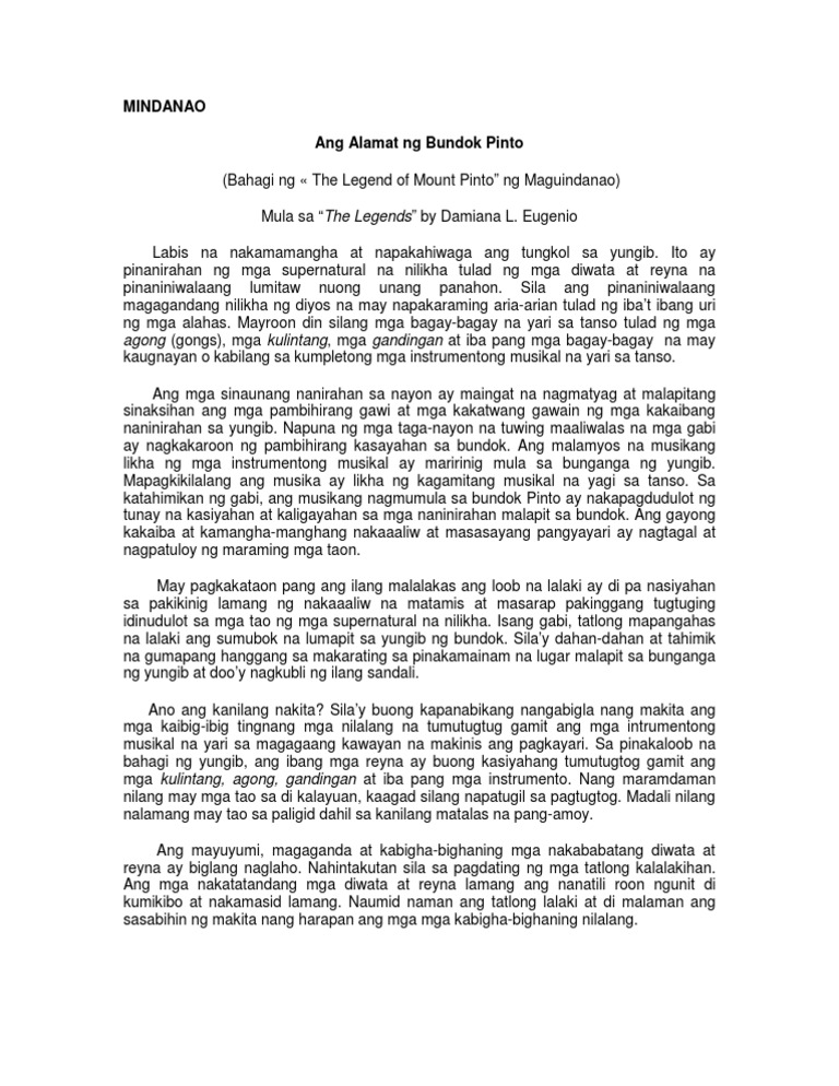 Alamat NG Mindanao | PDF