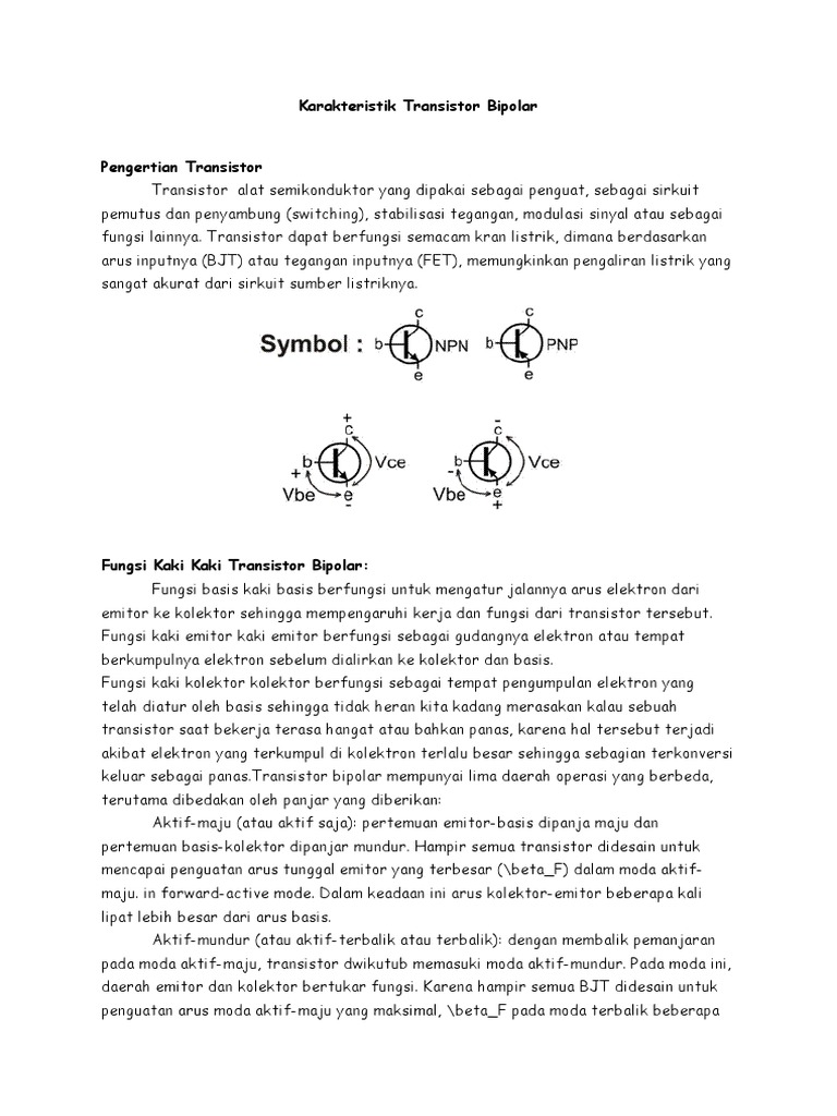 Karakteristik Transistor Bipolar | PDF