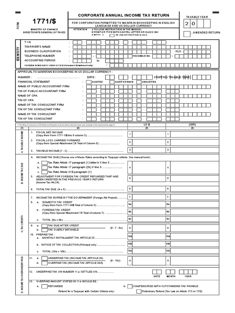 Corporate Annual Income Tax Return | PDF | Expense | Income Tax