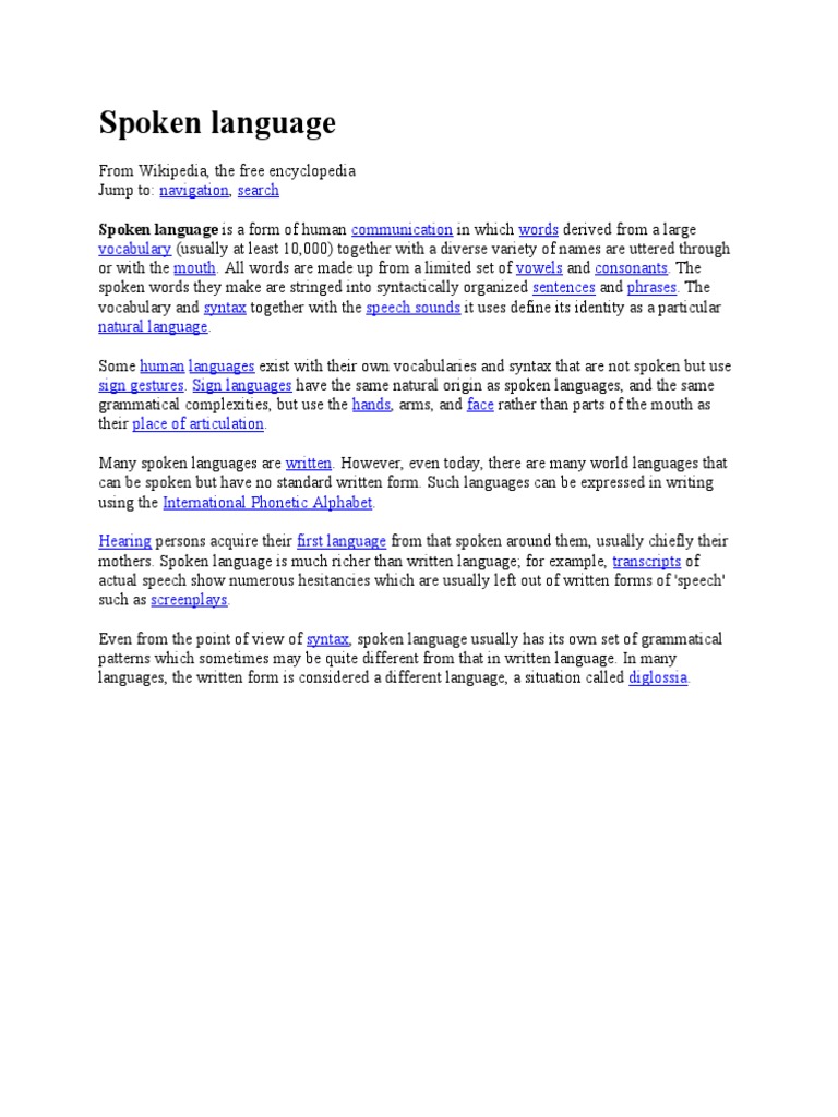 Understanding Spoken Language Dynamics | PDF