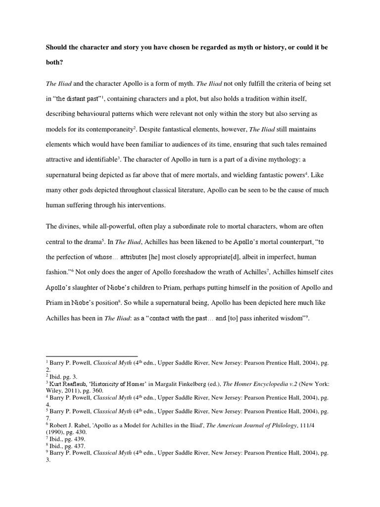The Iliad and The Character Apollo Is A Form of Myth. The Iliad Not ...