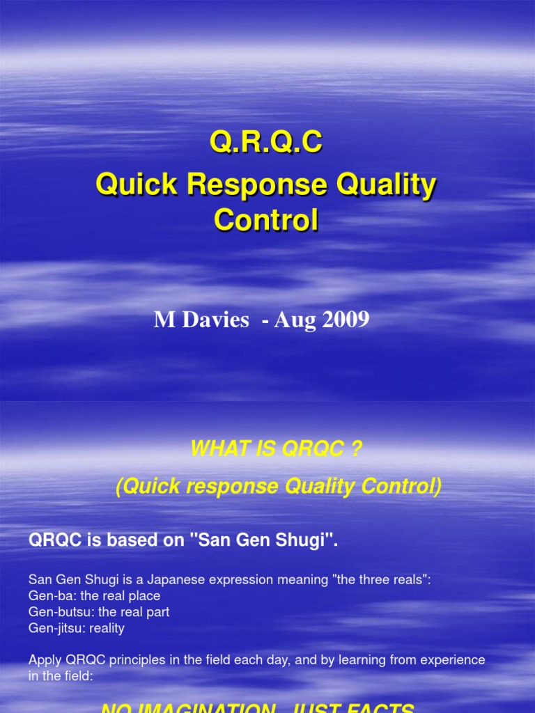 Q.R.Q.C Quick Response Quality Control: M Davies - Aug 2009 | PDF ...