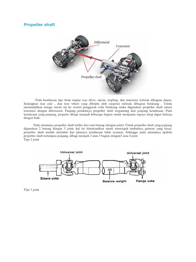 Komponen dan Fungsi Propeller Shaft | PDF