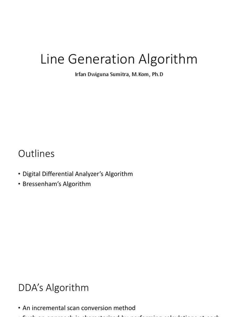 Line Generation Algorithm | PDF | Rounding | Applied Mathematics