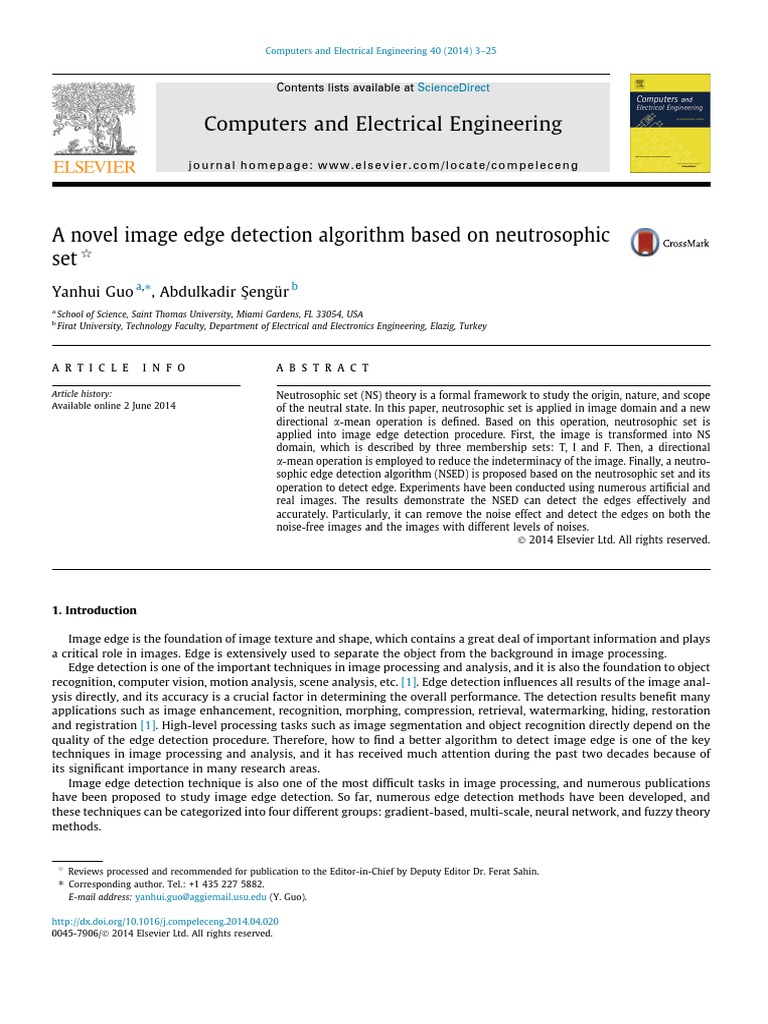 A Novel Image Edge Detection Algorithm Based On Neutrosophic Set Pdf