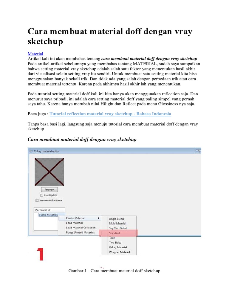 Cara Membuat Material Doff Dengan Vray Sketchup | PDF | Karier ...