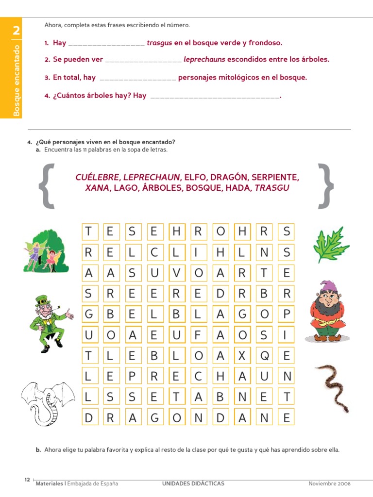 Sopa de Letras: Mitos y Leyendas para Niños | PDF | Estudios de idiomas ...