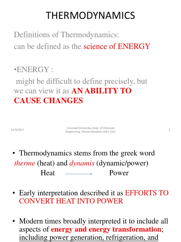 Thermodynamics Presentation | Thermodynamic Equilibrium | Heat