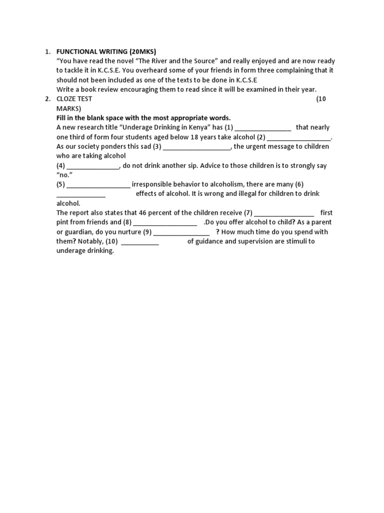 Fill in The Blank Space With The Most Appropriate Words | PDF